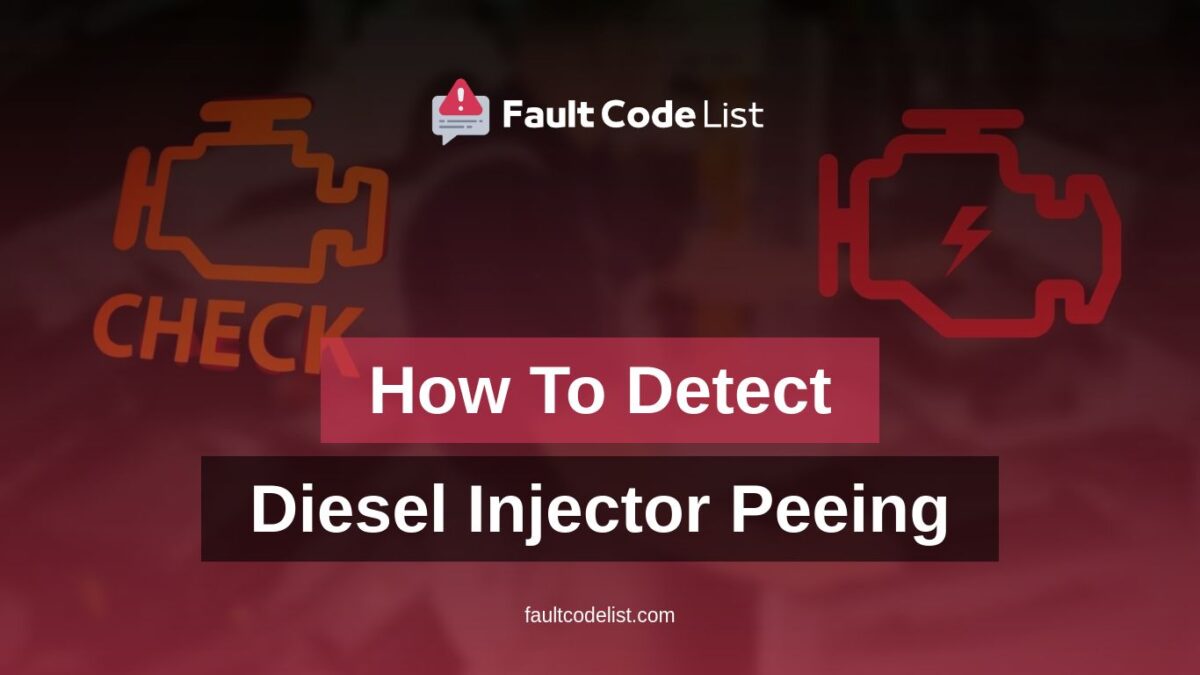 How To Detect Diesel Injector Peeing - Fault Code